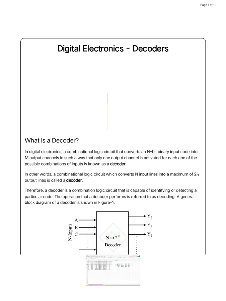 Digital Electronics - Decoders | PDF | Logic Gate | Digital Electronics