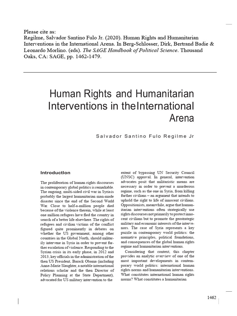 HR and Human Intervention | PDF | Human Rights | Responsibility To Protect