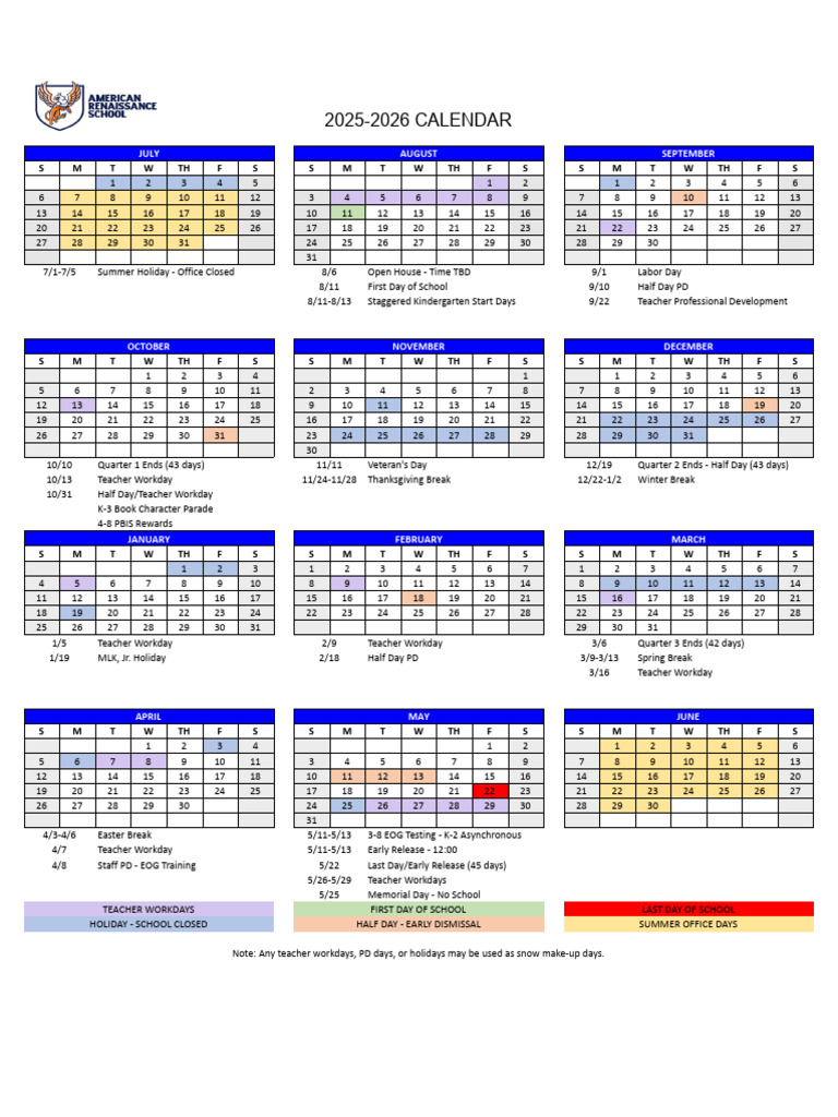 ARS School Calendar 2025-2026 | PDF | Observances | Higher Education