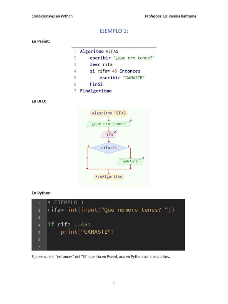 Condicionales (Python) | PDF