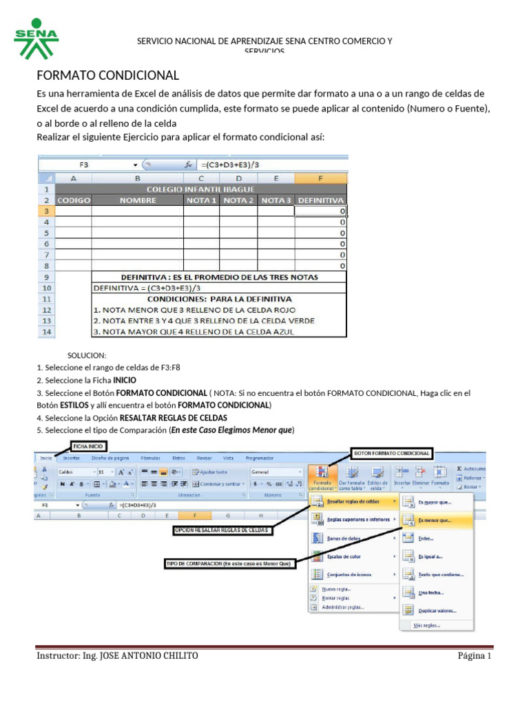 GUIA DE FORMATO CONDICIONAL | PDF