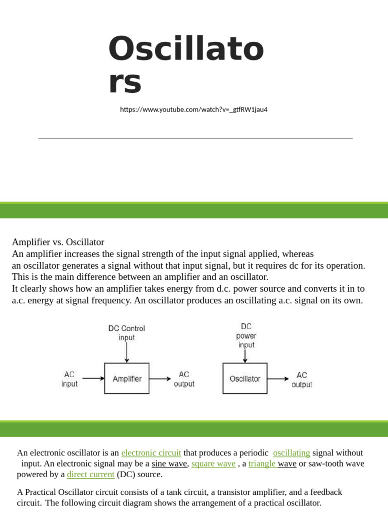 Module 2b Oscillators | PDF | Electronic Oscillator | Amplifier