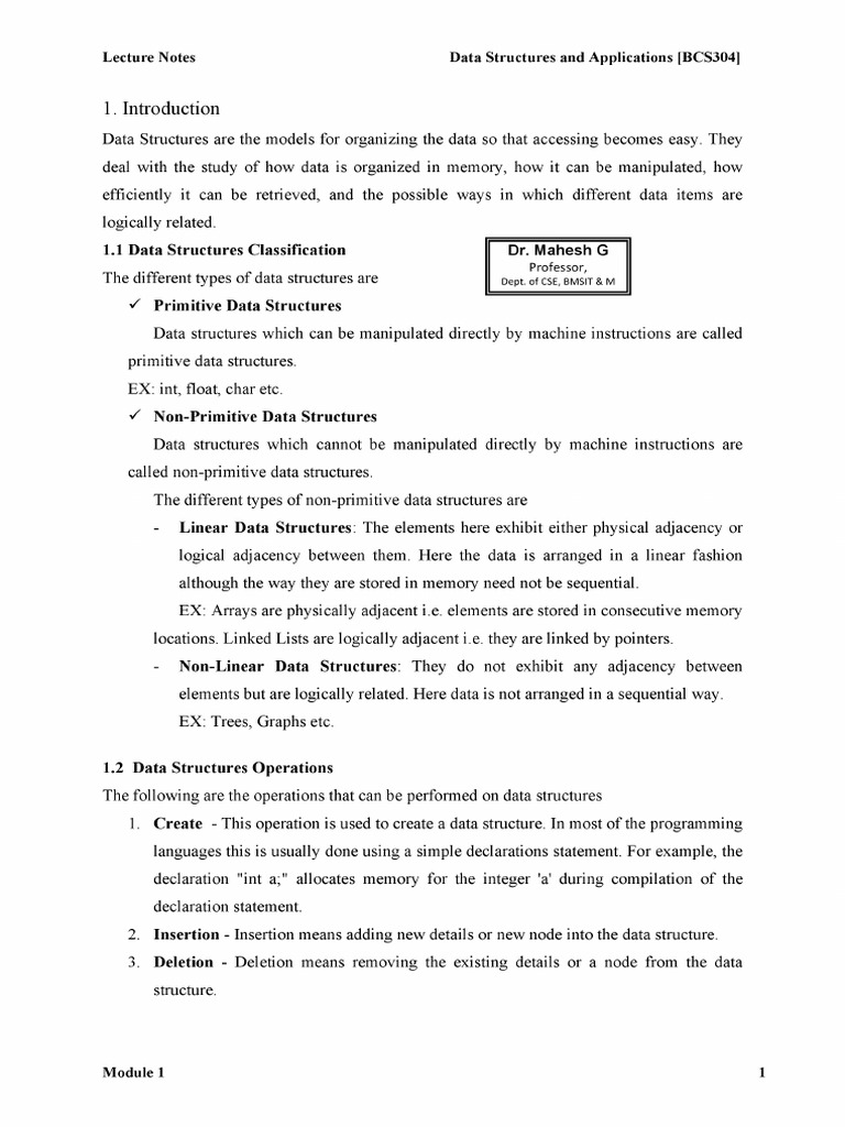 DSA Module-1 Part-A | PDF
