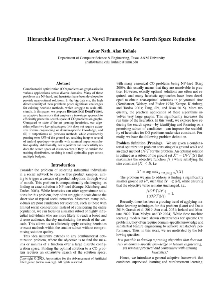 Hierarchical DeepPruner A Novel Framework For Search Space Reduction ...