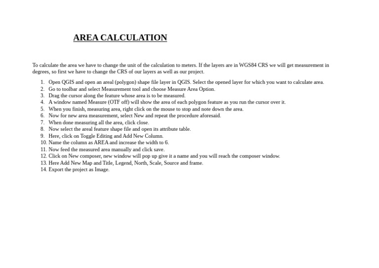 Area Calculation | PDF