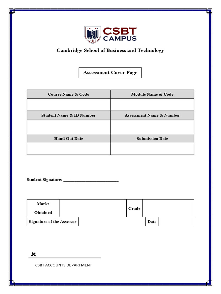 Assessment Cover Page | PDF