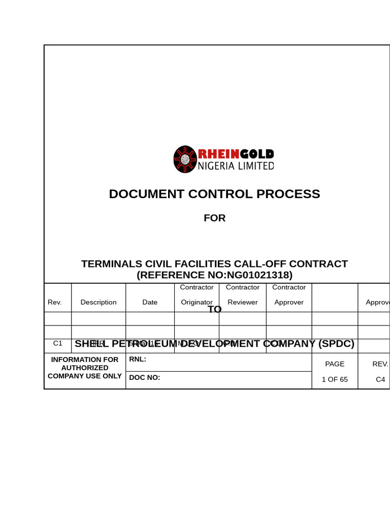 Document Control Process for SPDC | PDF | Specification (Technical ...