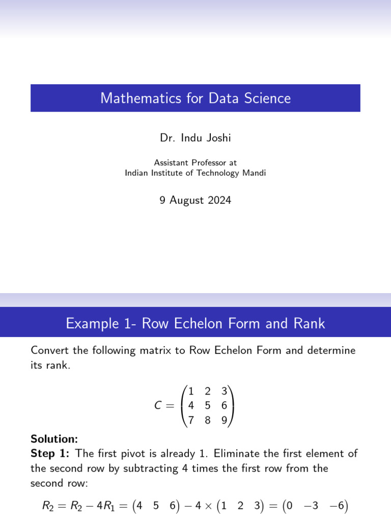 Mathematics Tutorial2 Rank Linear Equation VectorSpace-1-3 | PDF