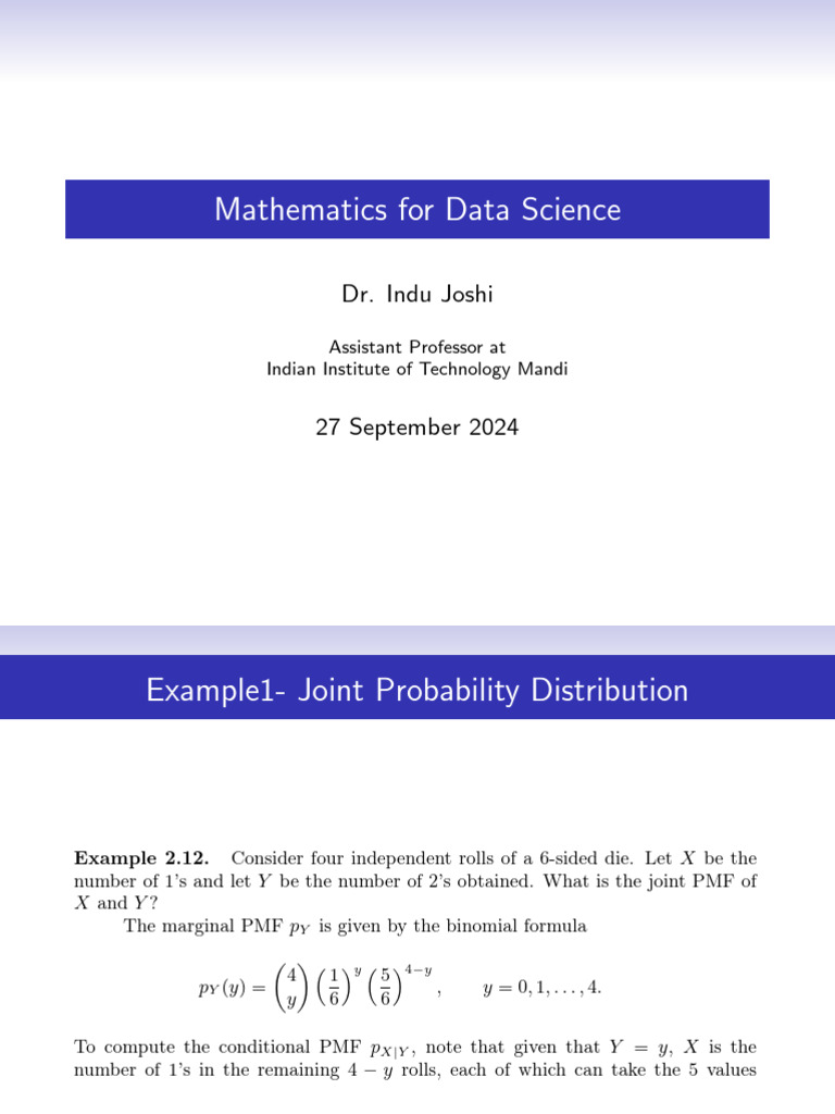 Mathematics Tutorial9 Joint PDF Covariance Correlation | PDF ...