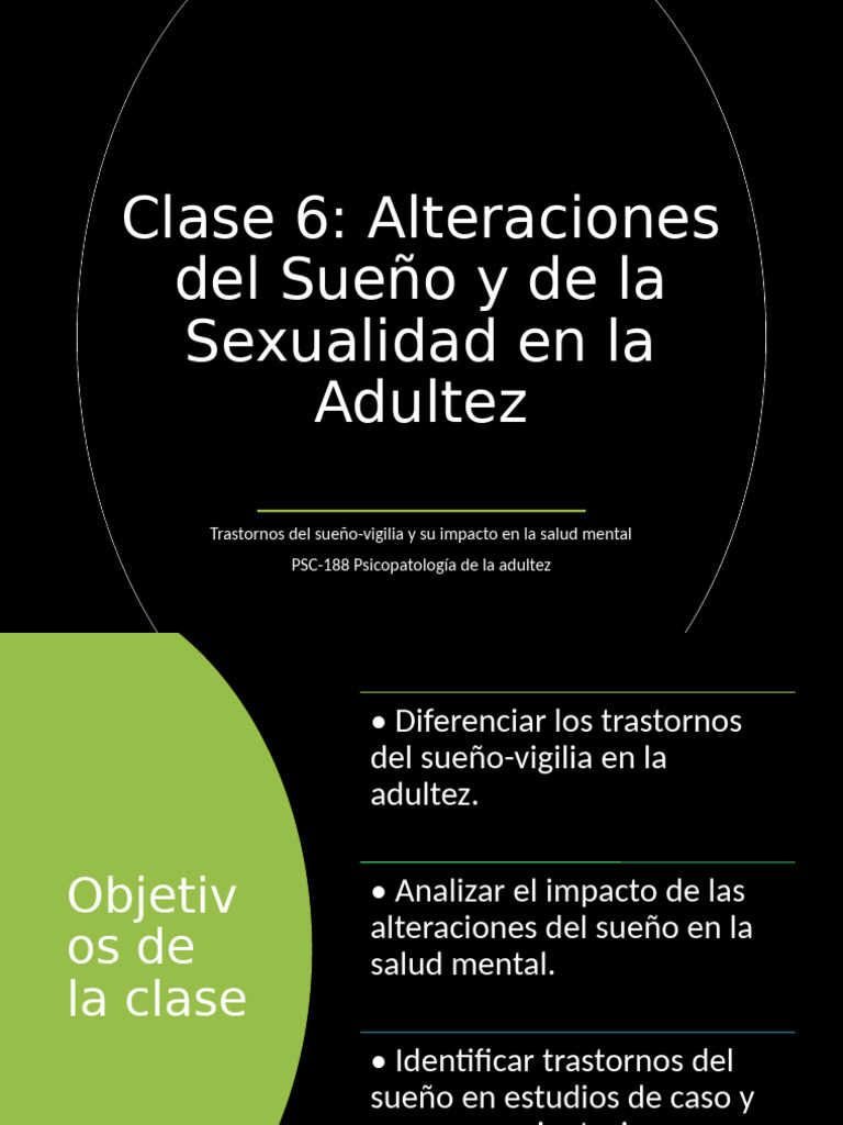 Clase 6 Alteraciones Sueno Sexualidad PSC188 | PDF | Trastorno mental ...