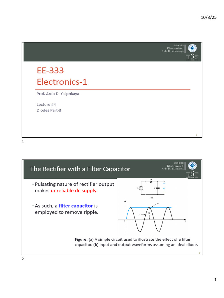 EE333 Lecture4 | PDF | Rectifier | Electricity
