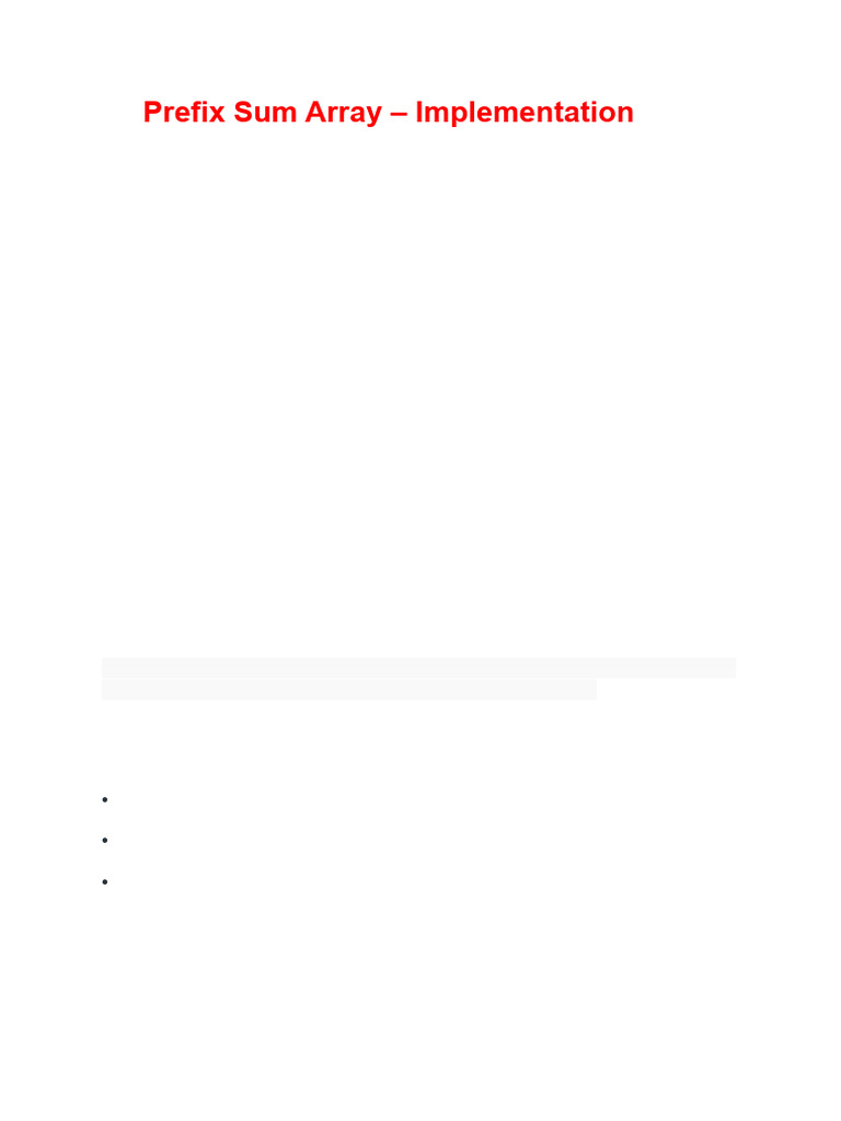 DSA-Prefix Sum Array | PDF