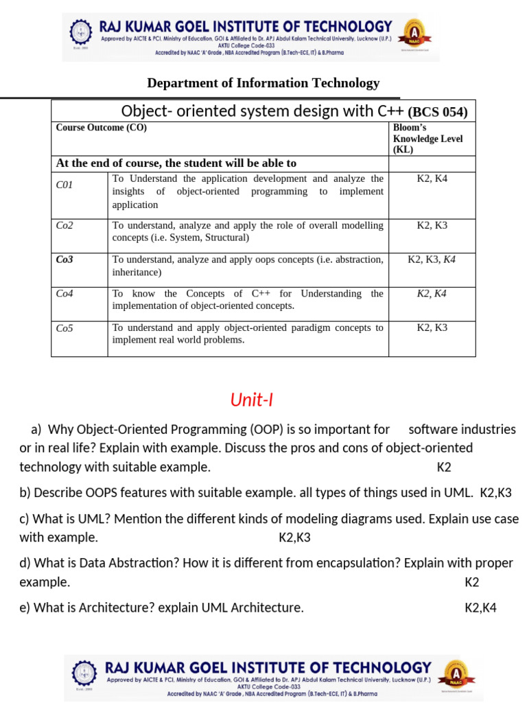 Unit 1 Unit 2 Assignment | PDF | Object Oriented Programming | Inheritance (Object Oriented ...