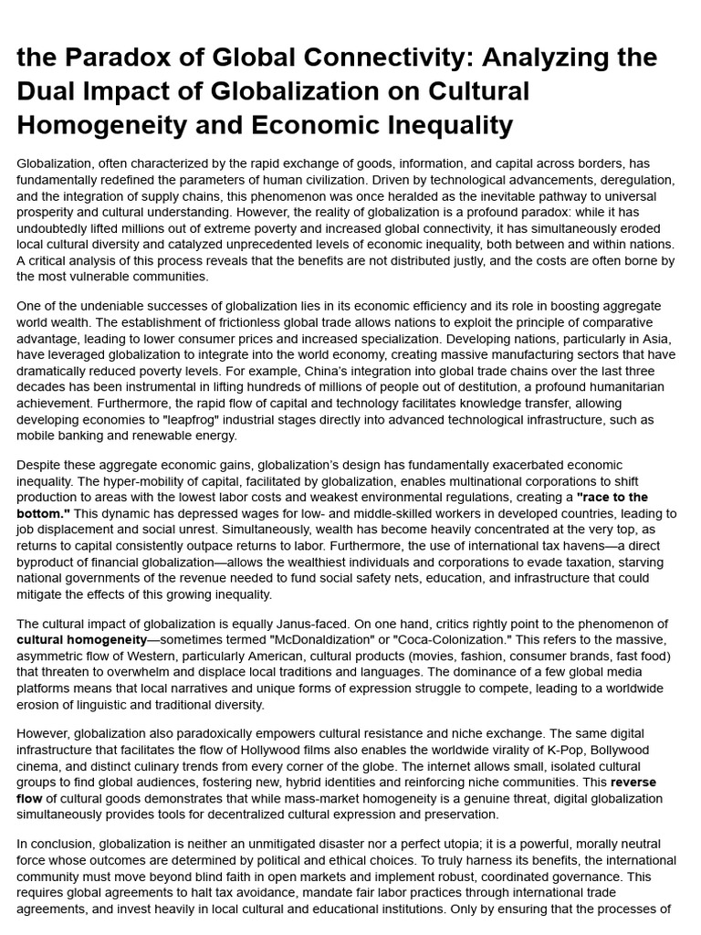 The Paradox of Global Connectivity_ Analyzing the Dual Impact of ...