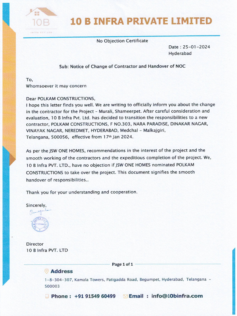 NOC Certificate | PDF