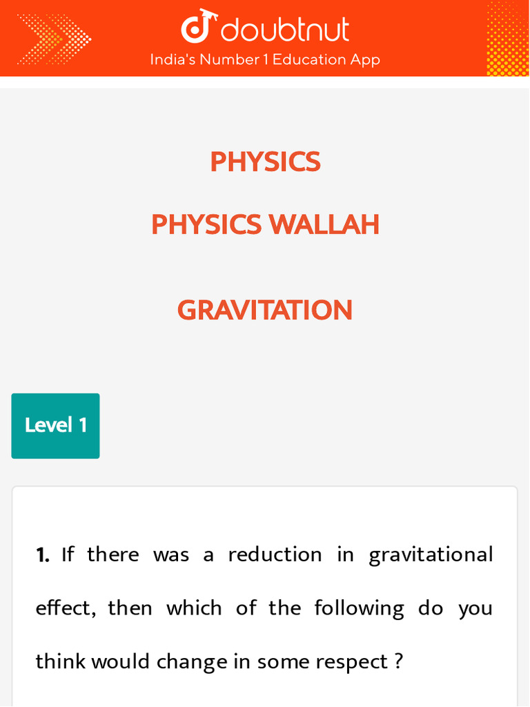 Books Doubtnut Question Bank | PDF | Gravity | Orbit