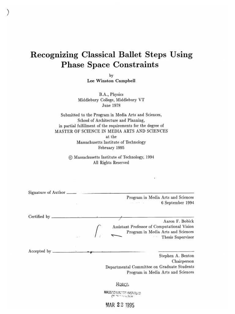 Recognizing Ballet Steps with Phase Space | PDF | Dances | Choreography