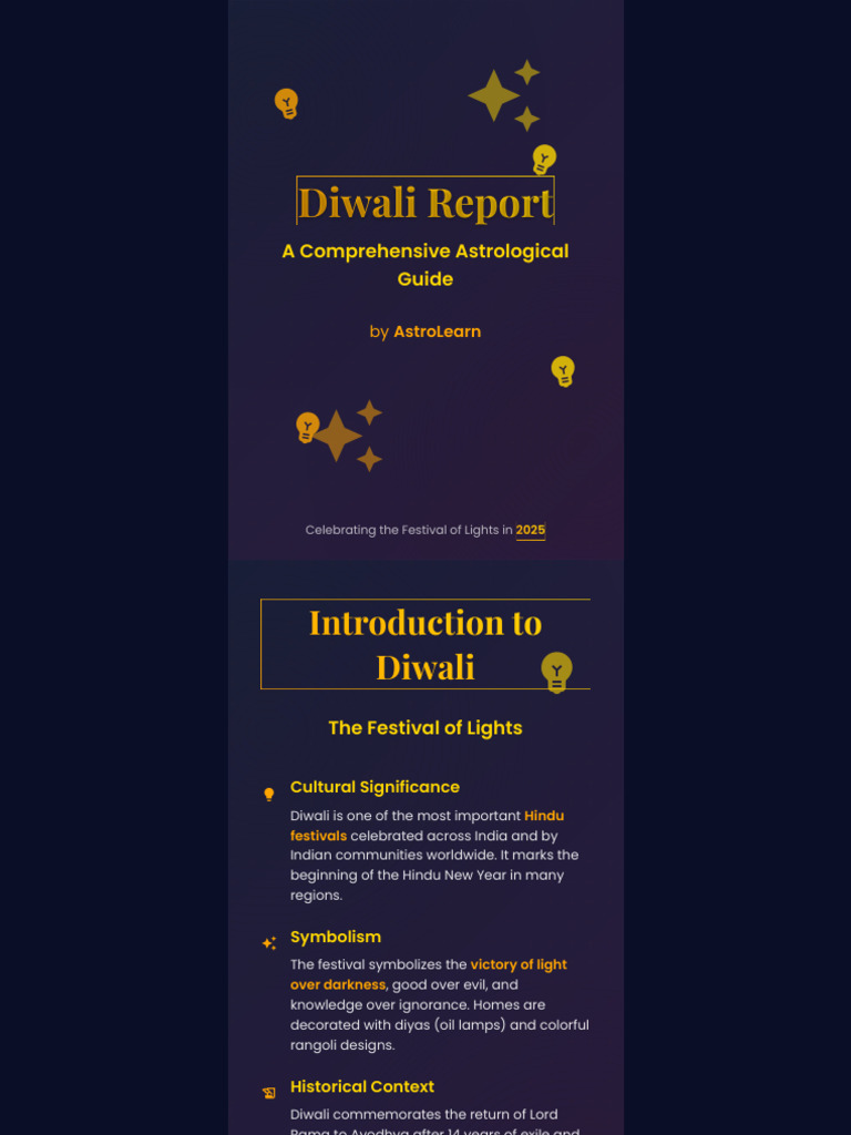 Diwali Report 2025 by AstroLearn | PDF | Hindu Worship