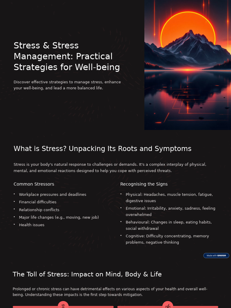 Stress and Stress Management Practical Strategies For Well Being | PDF ...