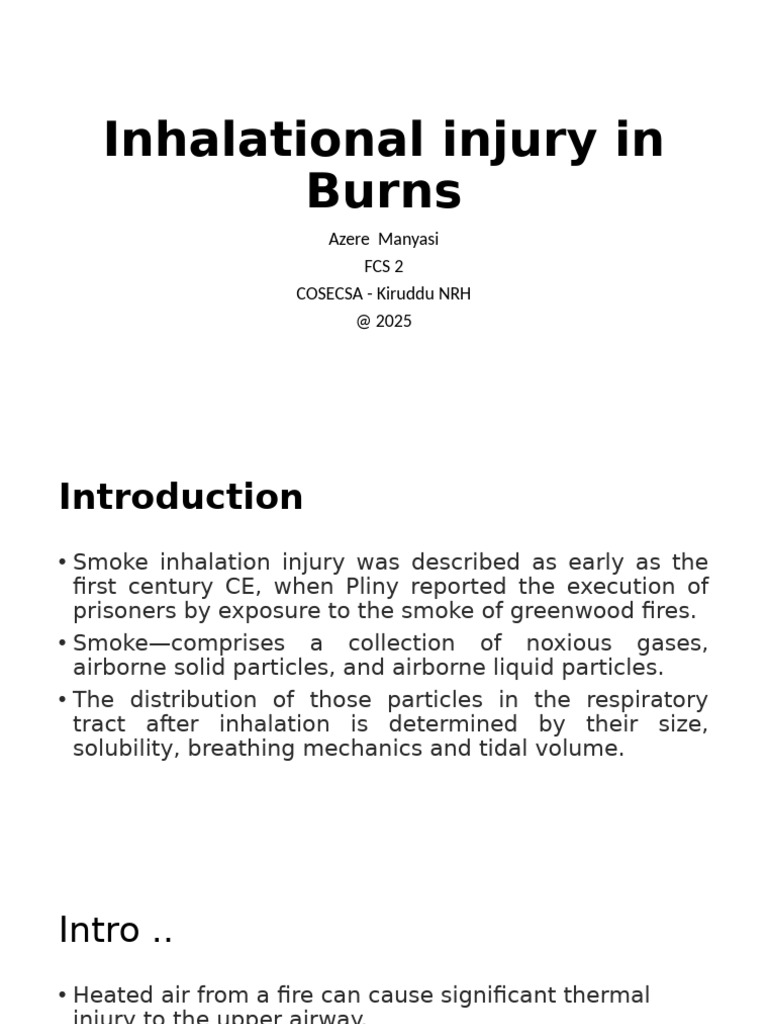 Inhalational Injury in Burns | PDF | Hemoglobin | Smoke