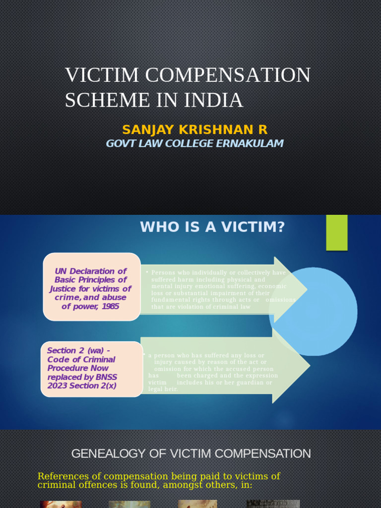 Victim Compensation Scheme in India | PDF | Crimes | Crime & Violence