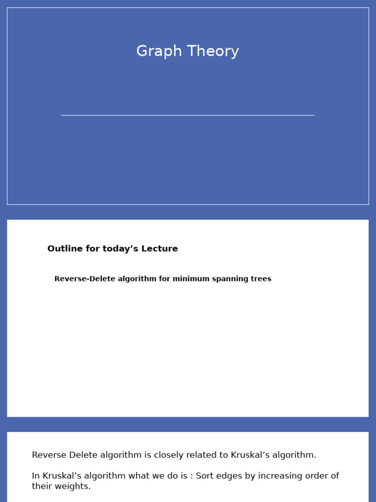 Reverse Delete Algorithm | PDF | Algorithms And Data Structures | Computational Complexity Theory
