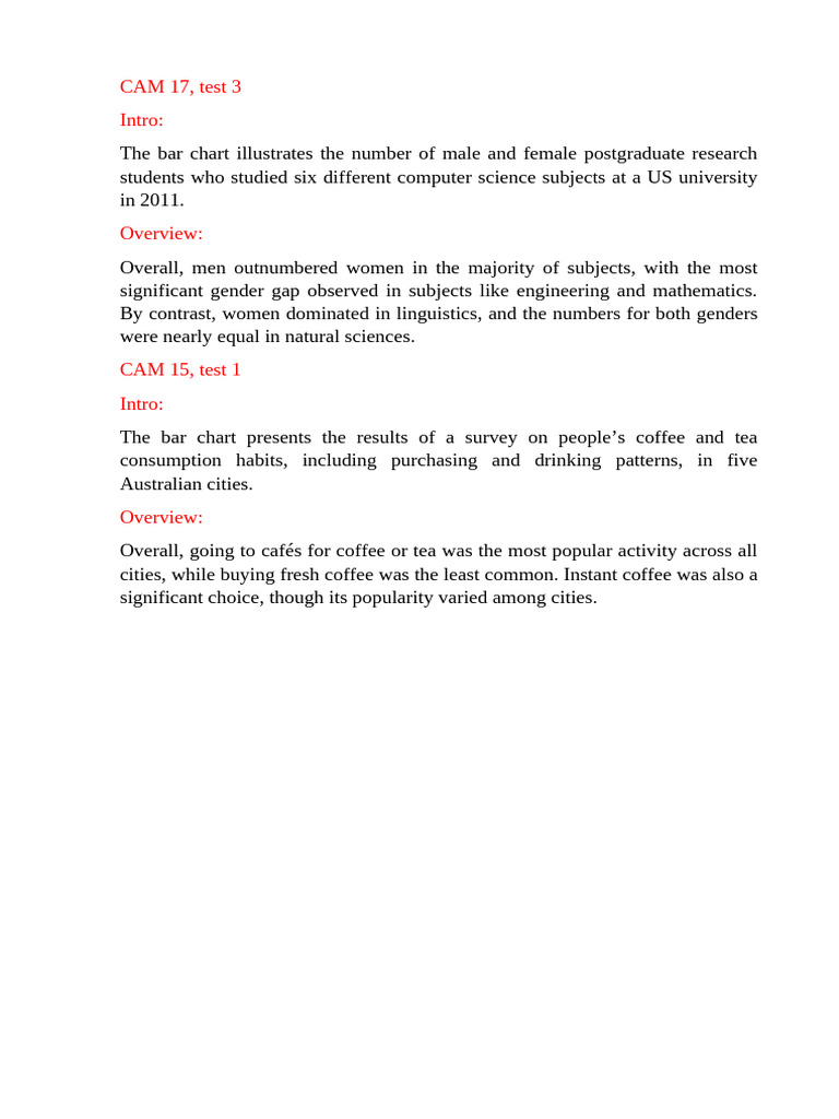 Ielts Writing Task 1 | PDF