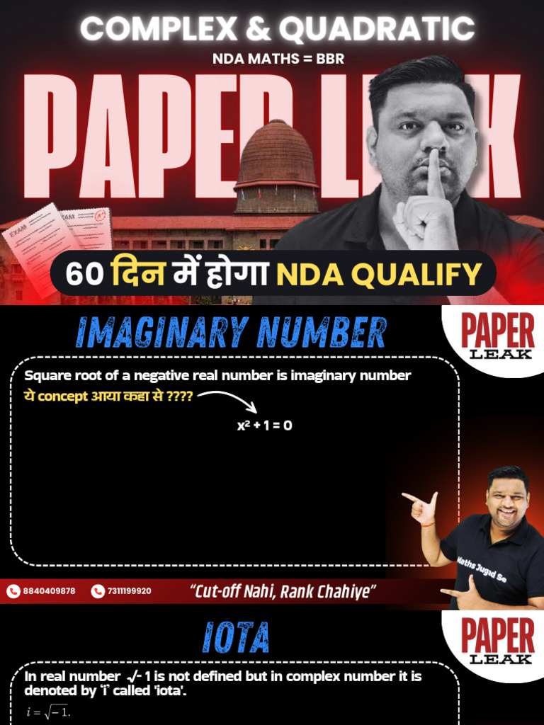 Complex Numbers & Quadratic Equation 20250729 160222 0000 | PDF ...