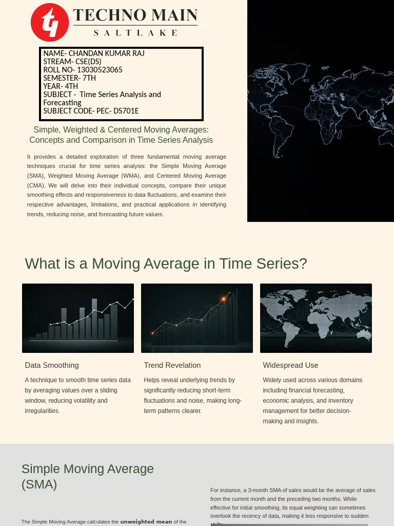 Simple Weighted and Centered Moving Averages Concepts and Comparison in Time Series Analysis ...