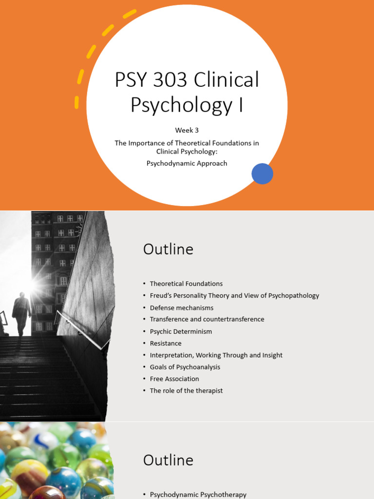 Psy 303 Clinical Psychology I Week 3 | PDF | Psychoanalysis | Psychotherapy