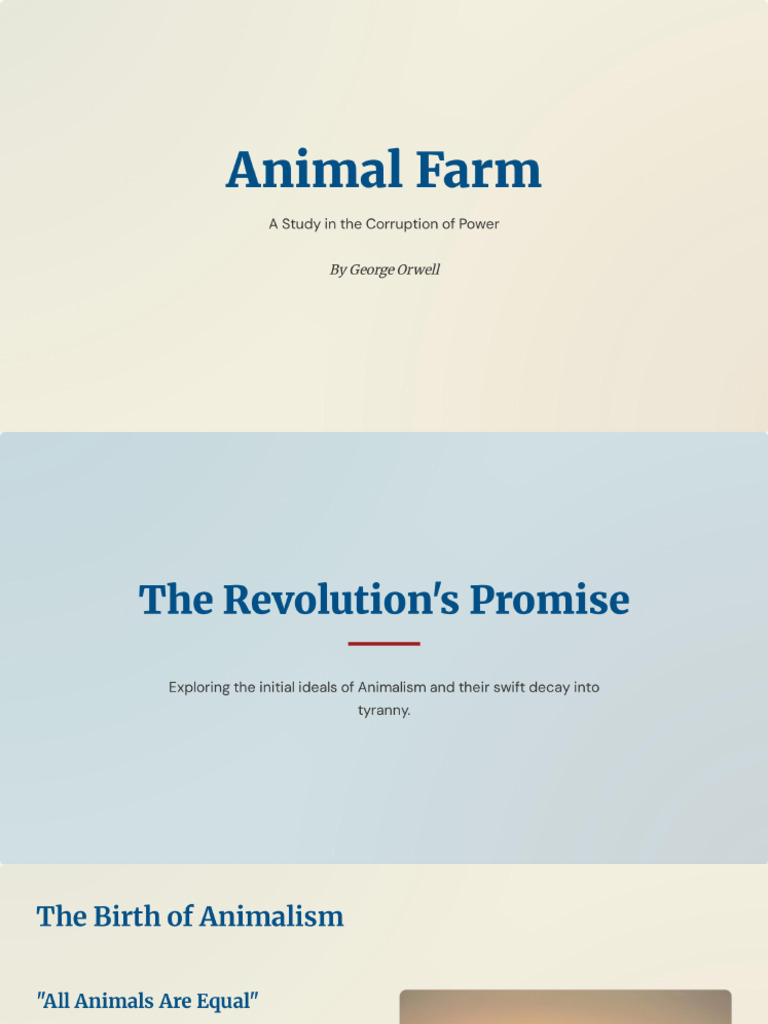Animal Farm - The Corruption of Power | PDF