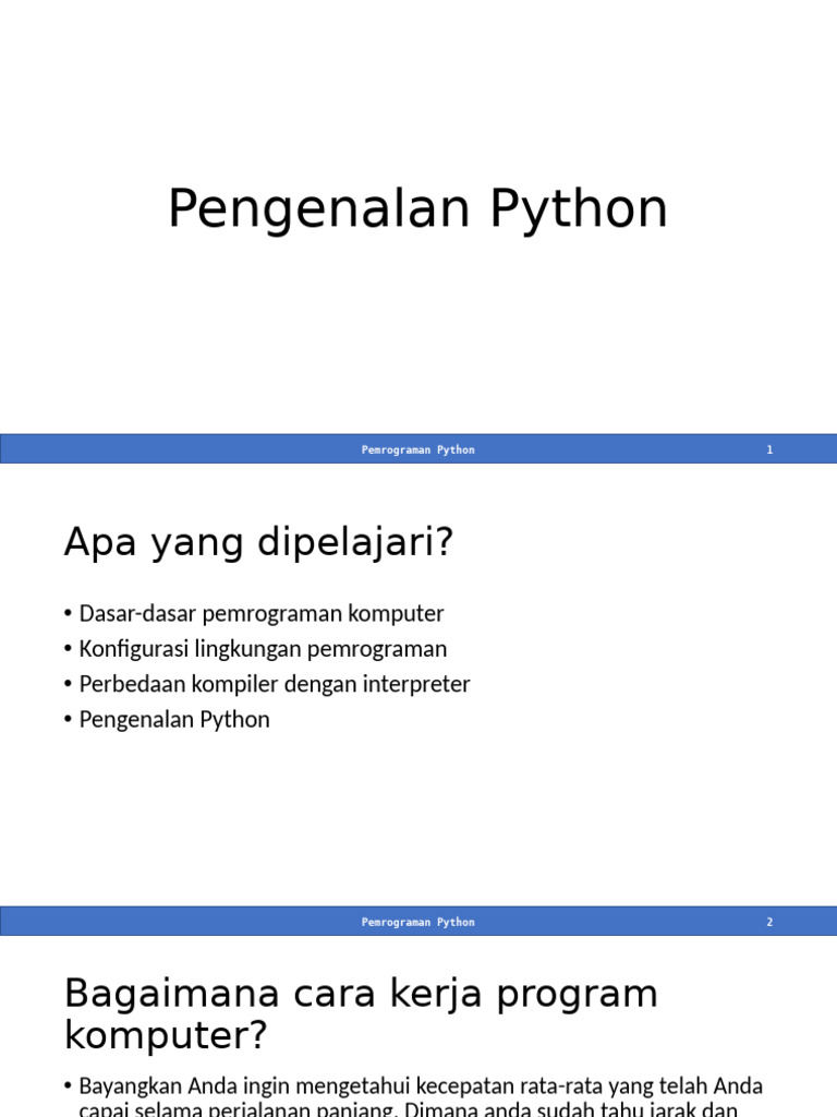 1. Pengenalan & Installasi Python | PDF