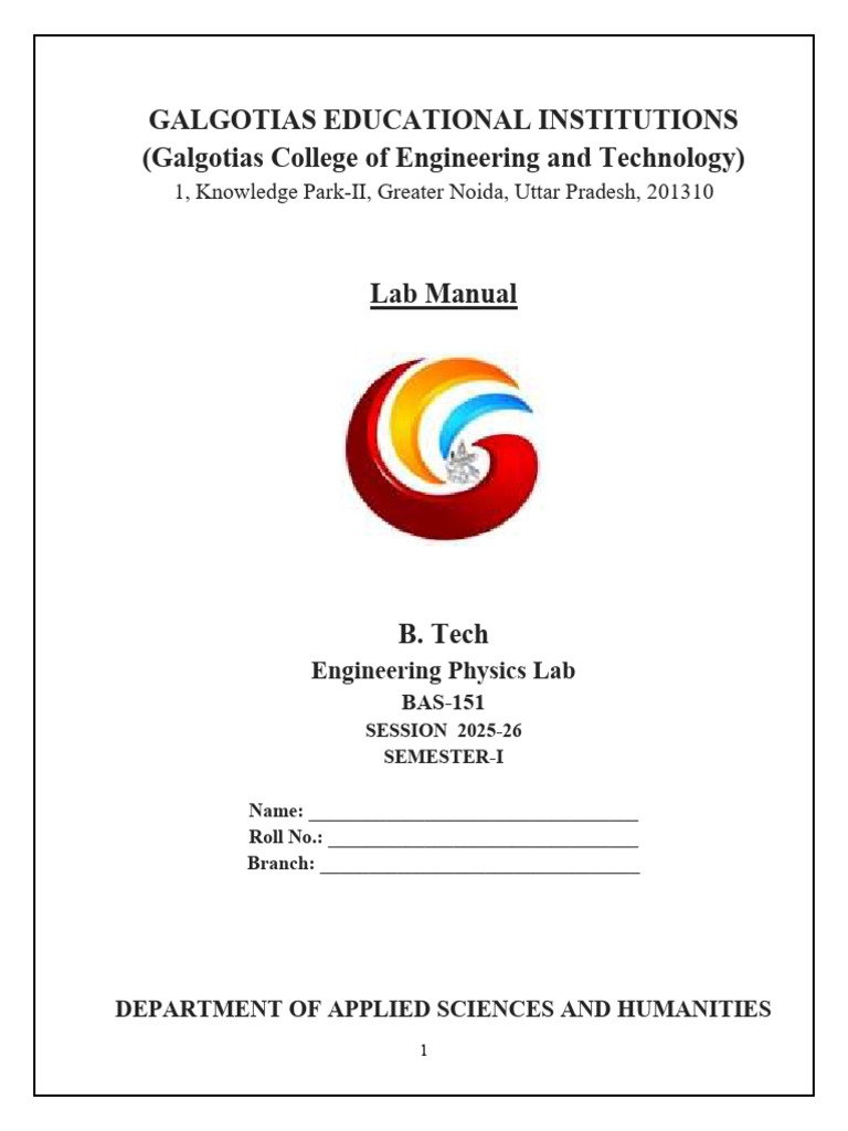 BAS151 Manual For Student | PDF | Diffraction | Polarization (Waves)