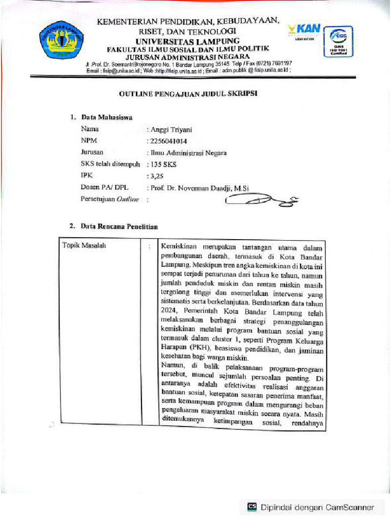 Berkas Pengajuan Outline (Anggi Triyani) | PDF