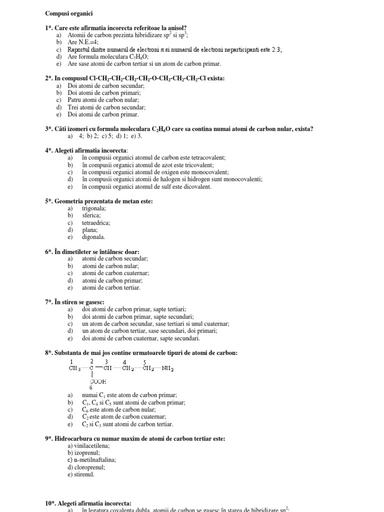 Structura Compusilor Organici