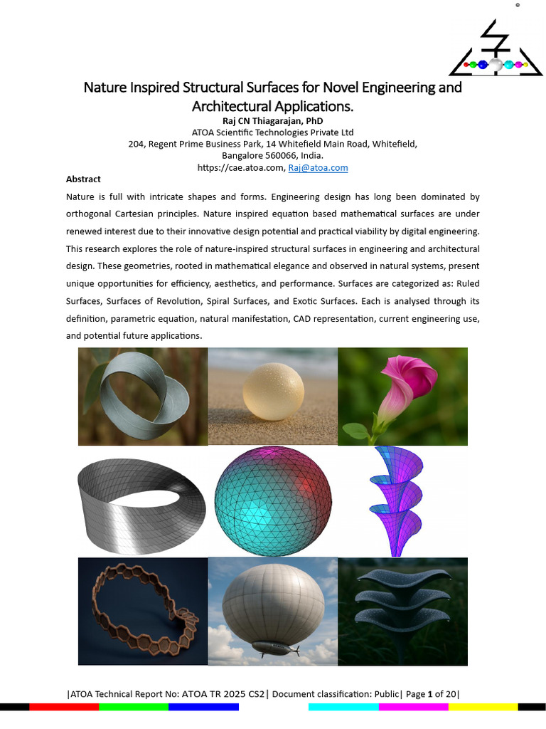 Nature-Inspired Minimal Surfaces in Engineering | PDF | Helix | Sphere