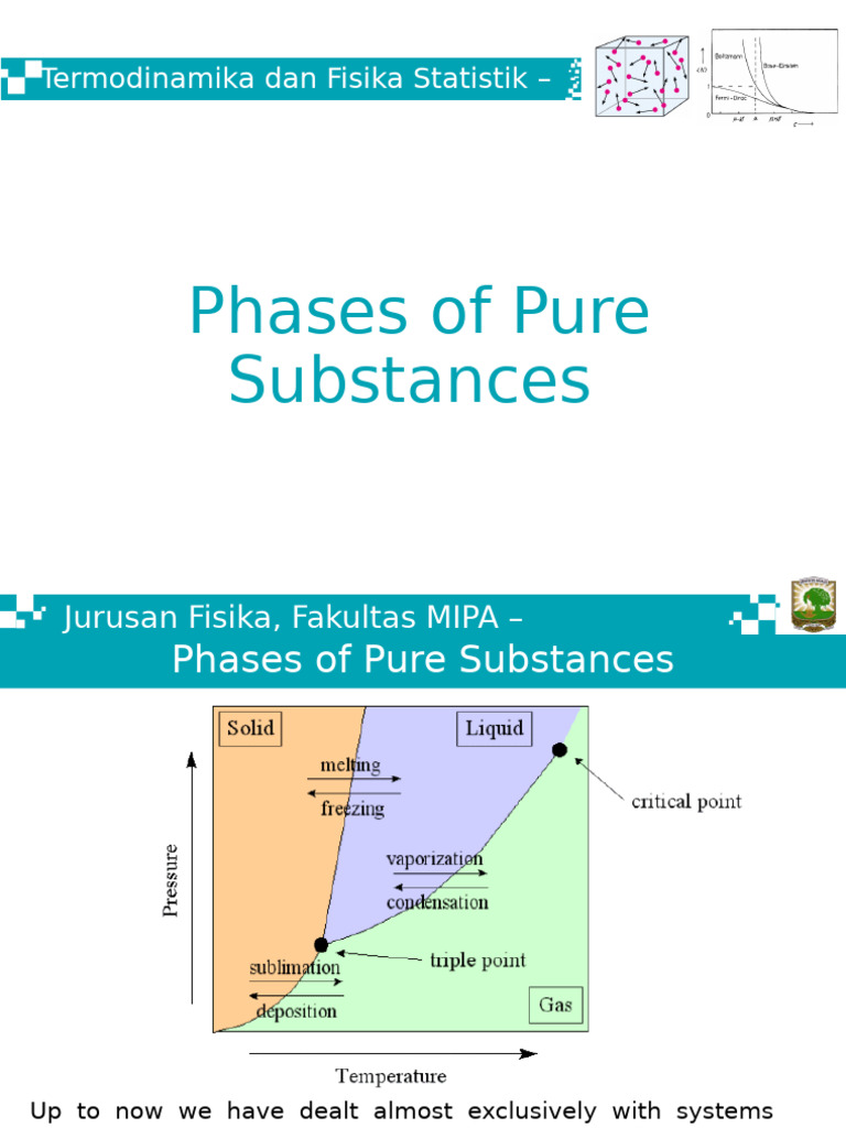 Lecture 15 Phases of Pure Substances | PDF | Phase (Matter) | Thermodynamic Equilibrium