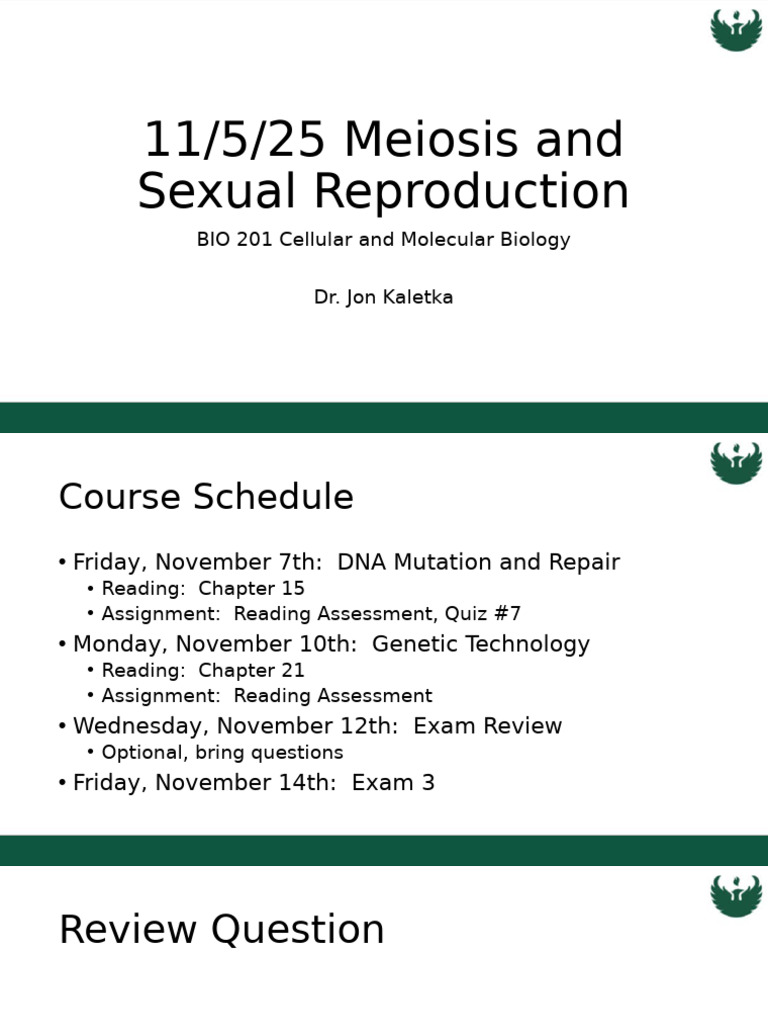 11.05.25 Meiosis and Sexual Reproduction INITIAL | PDF | Meiosis | Ploidy