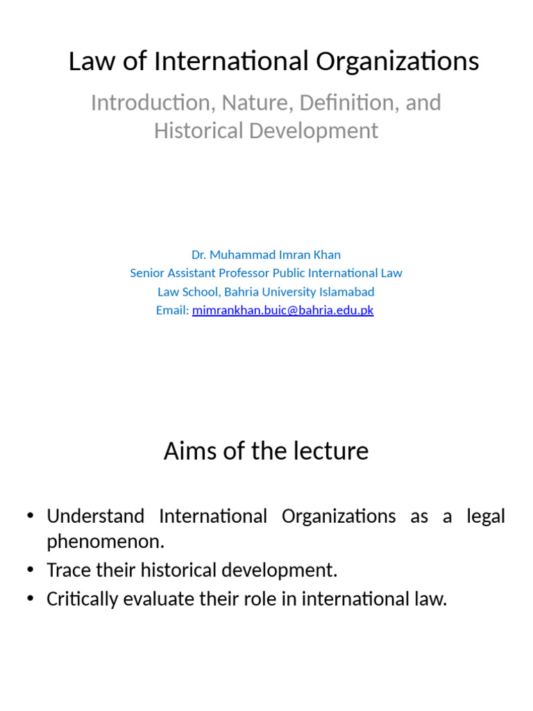 Understanding International Organizations Law | PDF | United Nations ...