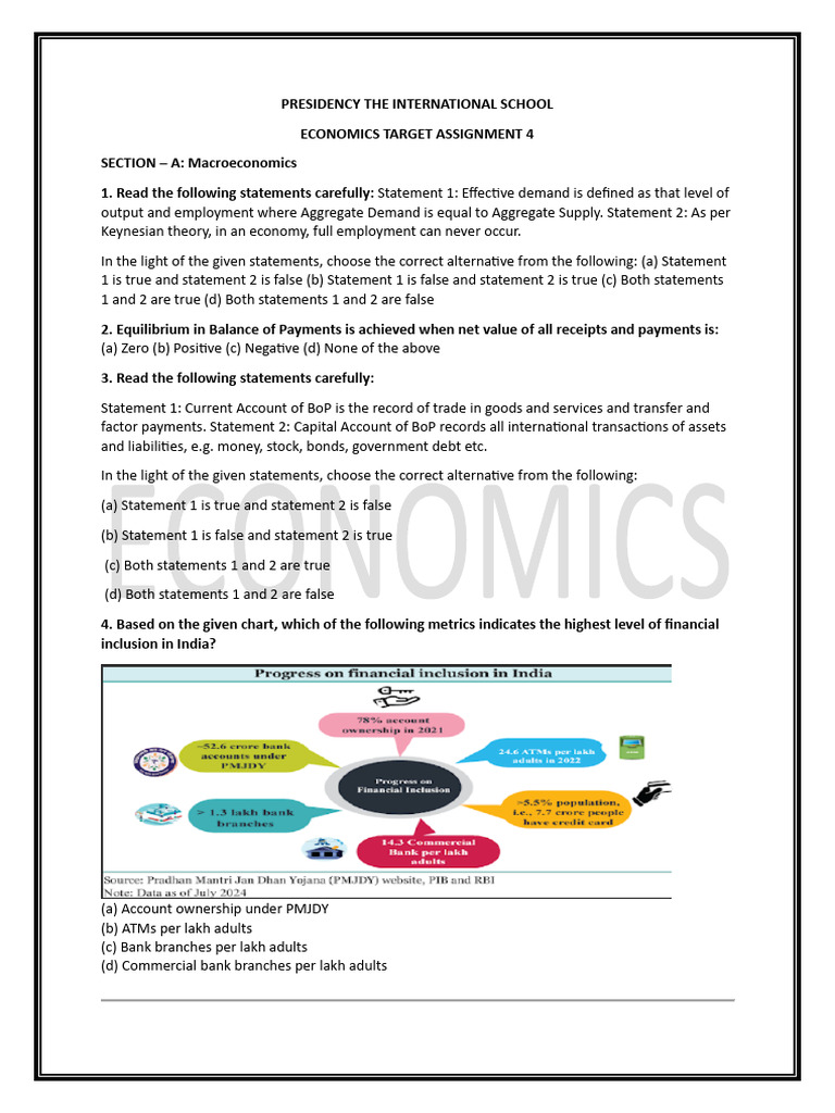 Class 12 Target Assignment 4 Economics | PDF | Full Employment ...