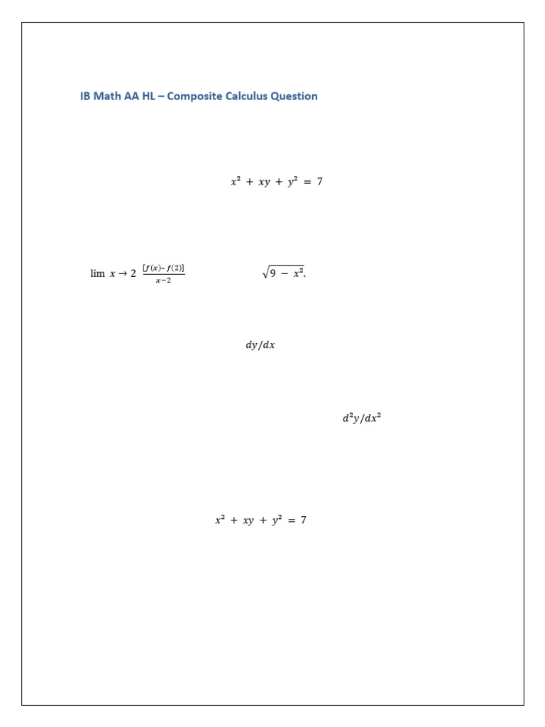 Exam On Differential Calculus | PDF | Curvature | Differential Calculus