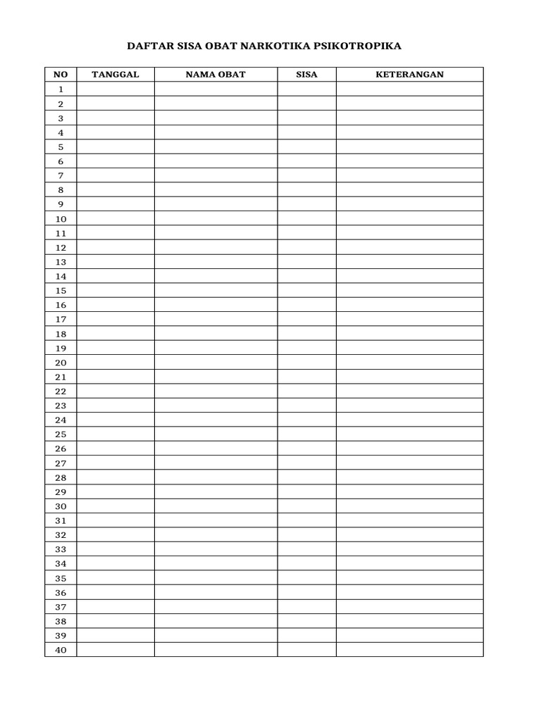 Form Obat Sisa | PDF