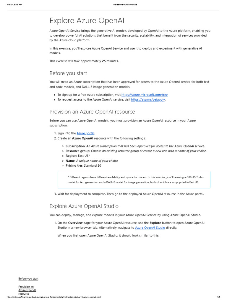 Mslearn Ai Fundamentals | PDF | Microsoft Azure | Artificial Intelligence