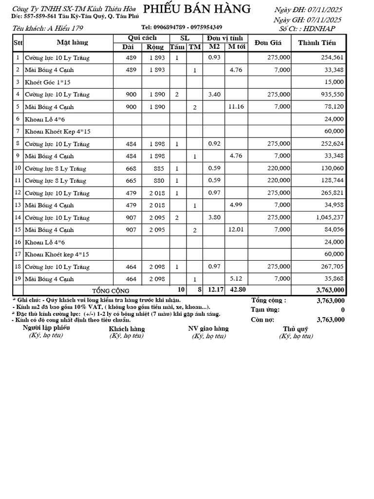 STT Mæt H NG SL N Gi TH NH Tiòn Qui C CH N VÞ Týnh M2 M Tíi D I Réng ...