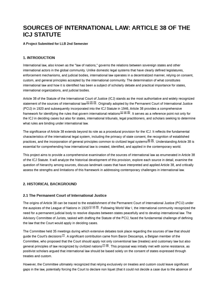 Understanding Article 38 ICJ Statute | PDF | International Law | Treaty
