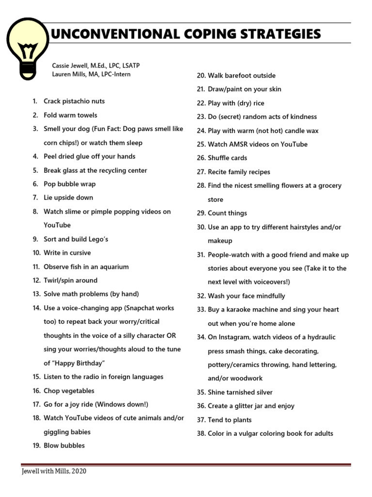 Unconventional Coping Strategies List | PDF