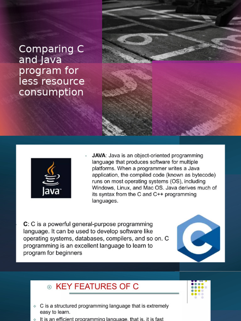 Comparing C and Java Program For Less Resource | PDF