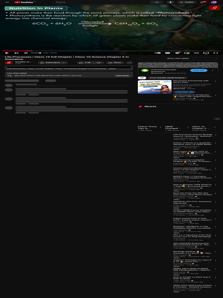 Life Processes Class 10 Full Chapter Class 10 Science Chapter 5 in ...
