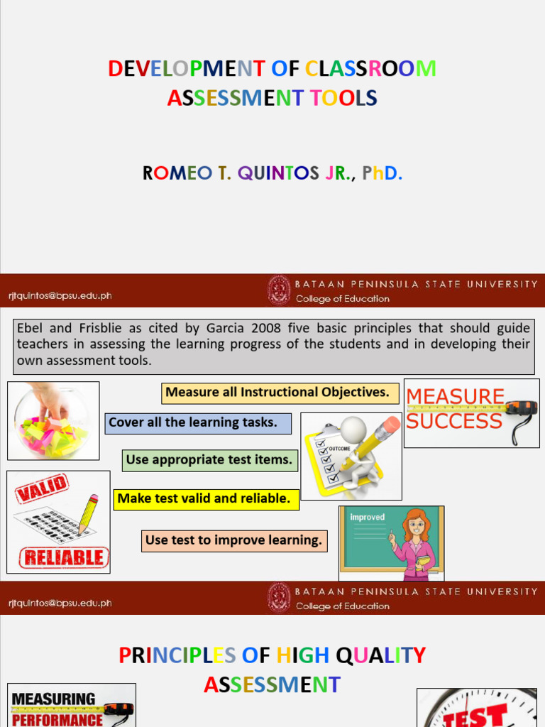 5.development of Assessment Tools Lecture | PDF | Educational ...