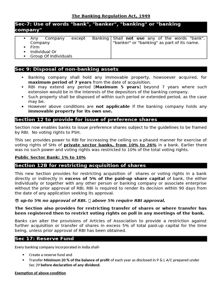 Banking Regulation Act 1949 Overview | PDF | Banks | Audit